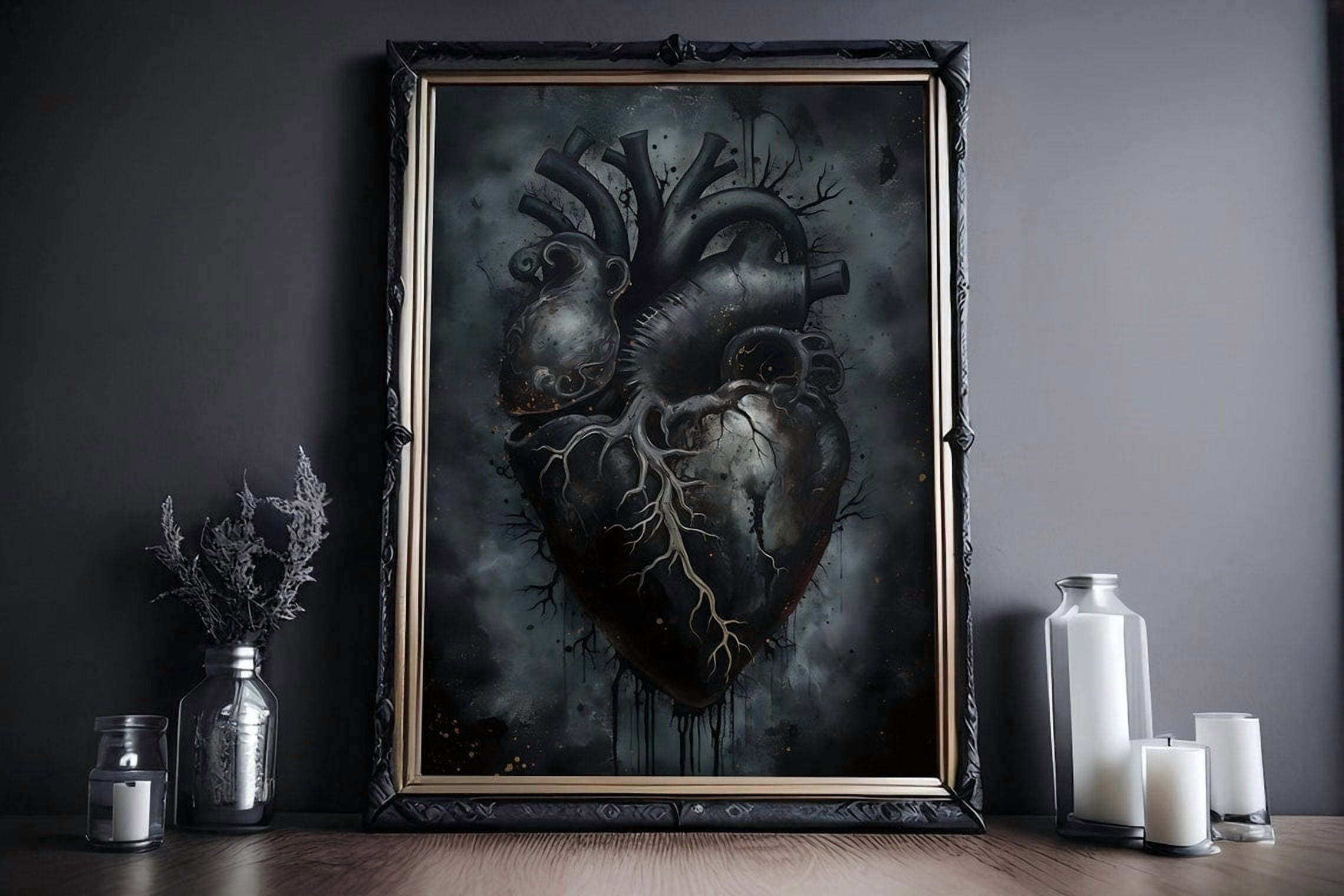 Anatomical Heart Poster Vintage Gothic Wall Art Dark Romantic Decor ...