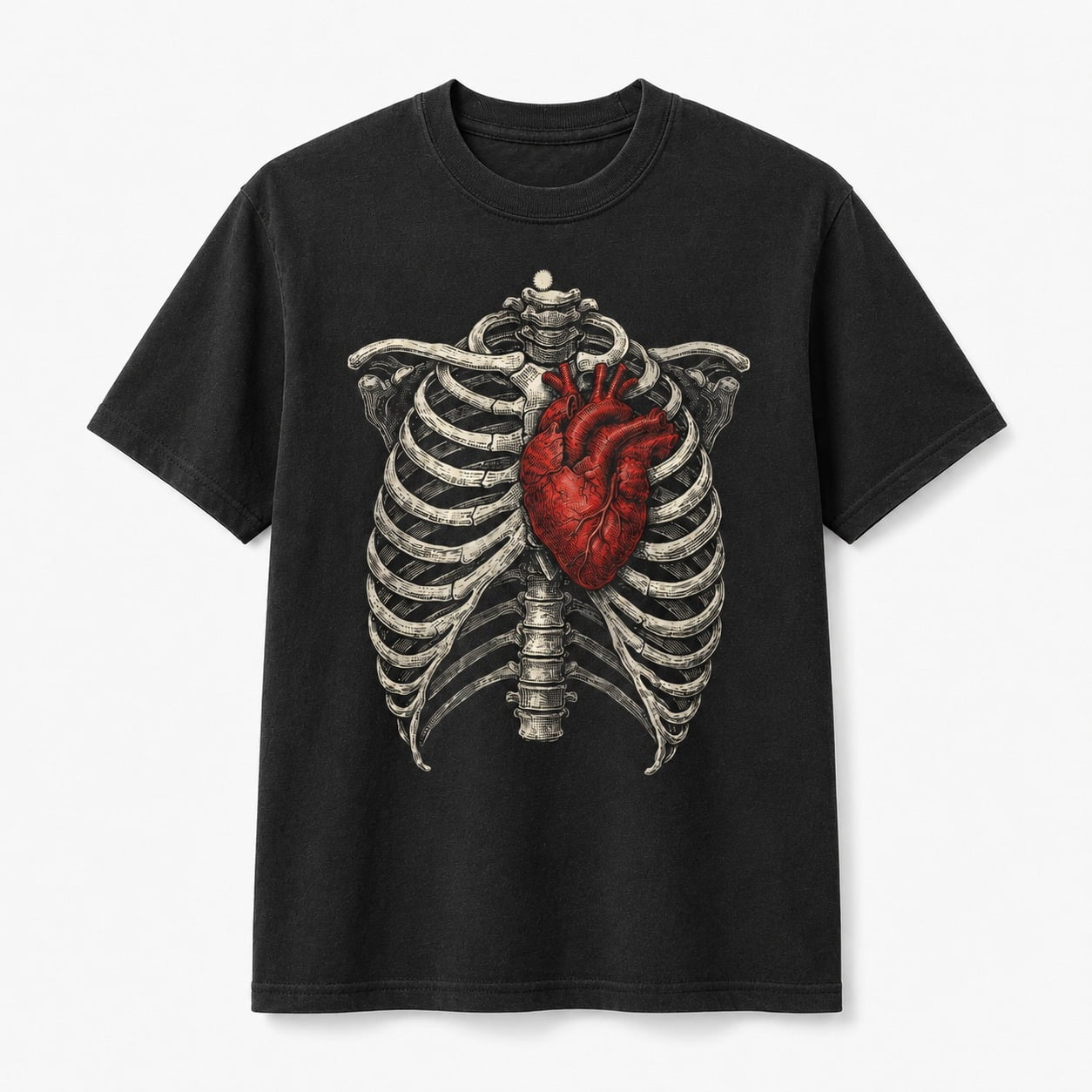 Anatomical Heart Rib Cage Graphic Comfort Colors T-Shirt, Garment-Dyed ...