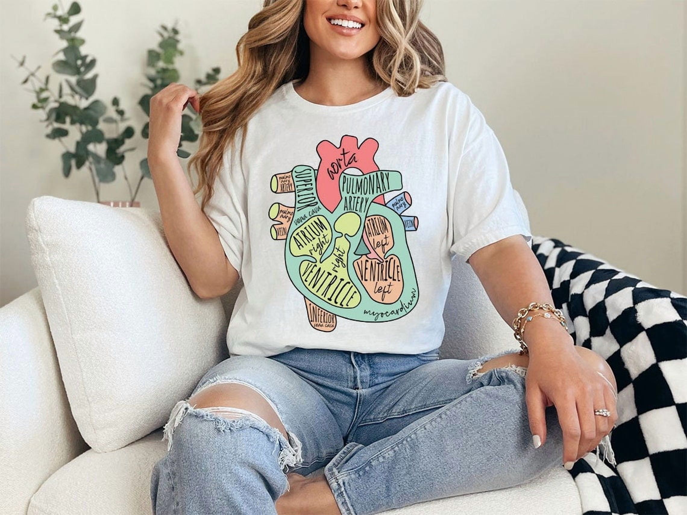 Anatomical Heart Shirt, Cardiology T-Shirt, ICU CVICU Nurse Tee, Heart ...