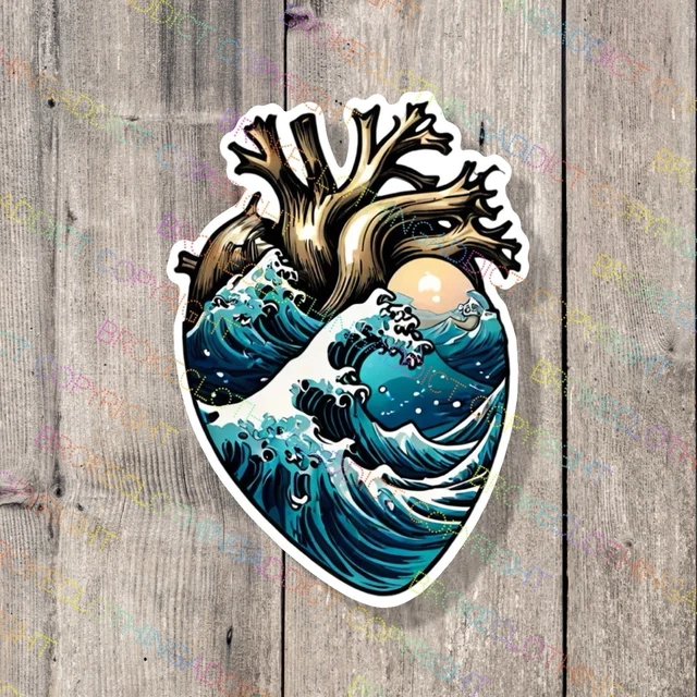 Anatomical Heart Waves Beach Medical Nurse Healthcare Water Bottle ...