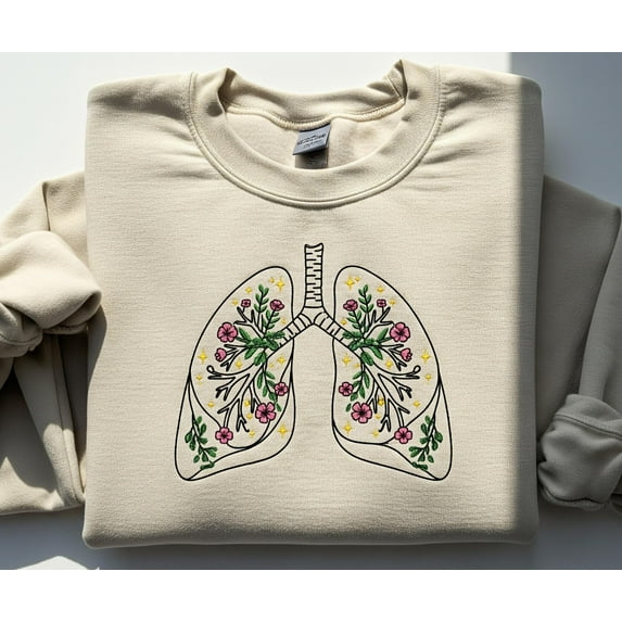 Anatomical Lung Shirt, Floral Lungs Graphic Tee, Respiratory Therapist ...