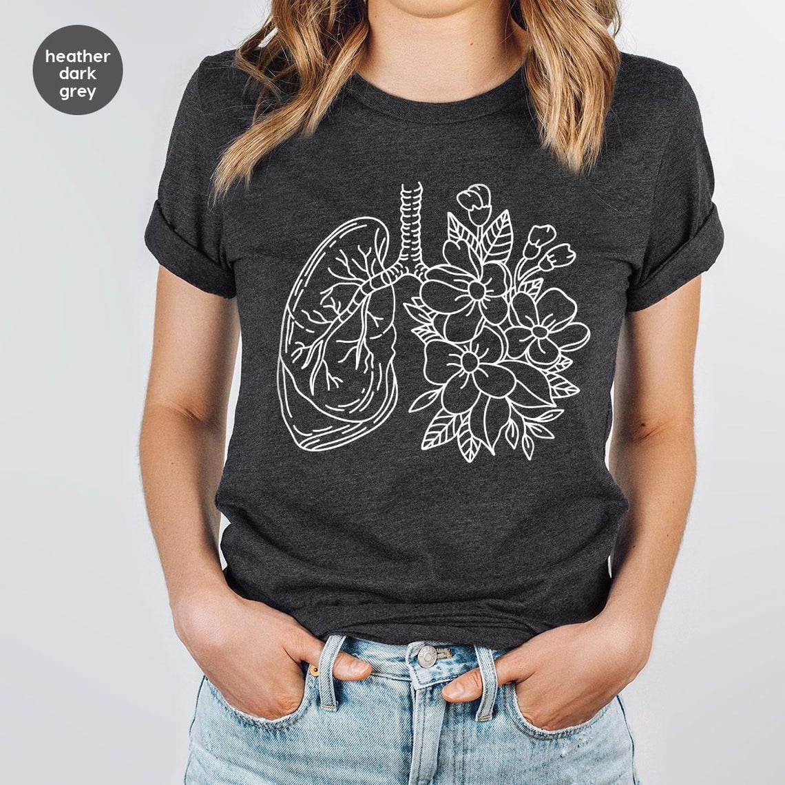 Anatomical Lung Shirt, Lung Cancer Shirt, Cystic Fibrosis Shirt ...