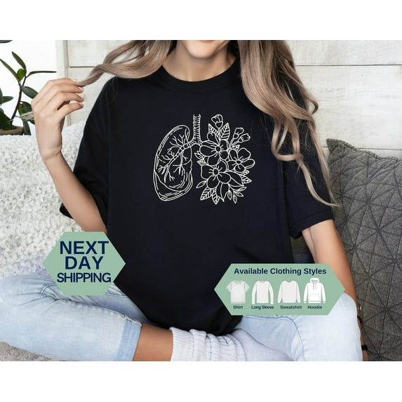 Anatomical Lung Shirt, Therapist Sweatshirt, Floral Lungs Hoodie ...