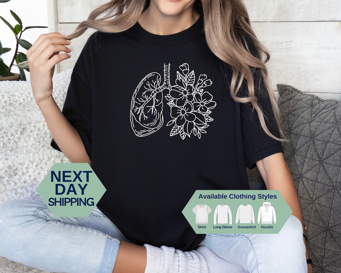 Anatomical Lung Shirt, Therapist Sweatshirt, Floral Lungs Hoodie ...