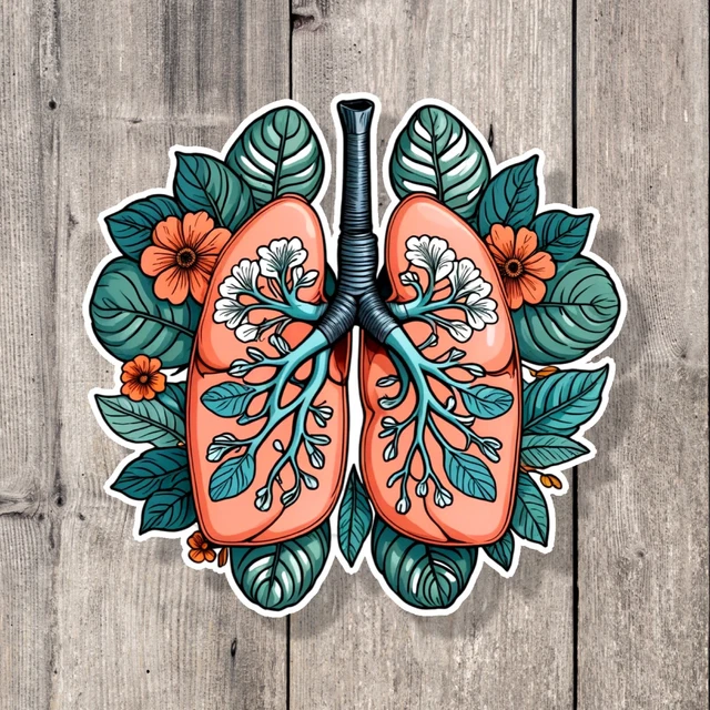 Anatomical Lungs Anatomy Medical Nurse Healthcare Water Bottle Vinyl ...