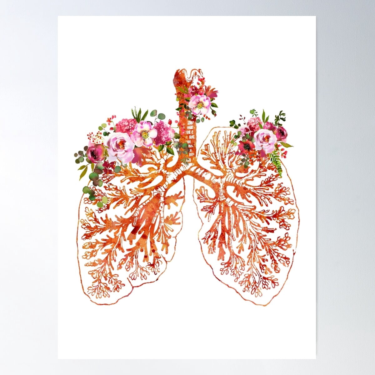 Anatomical Lungs Poster Wall Art, Modern Wall Decor For Living Room ...