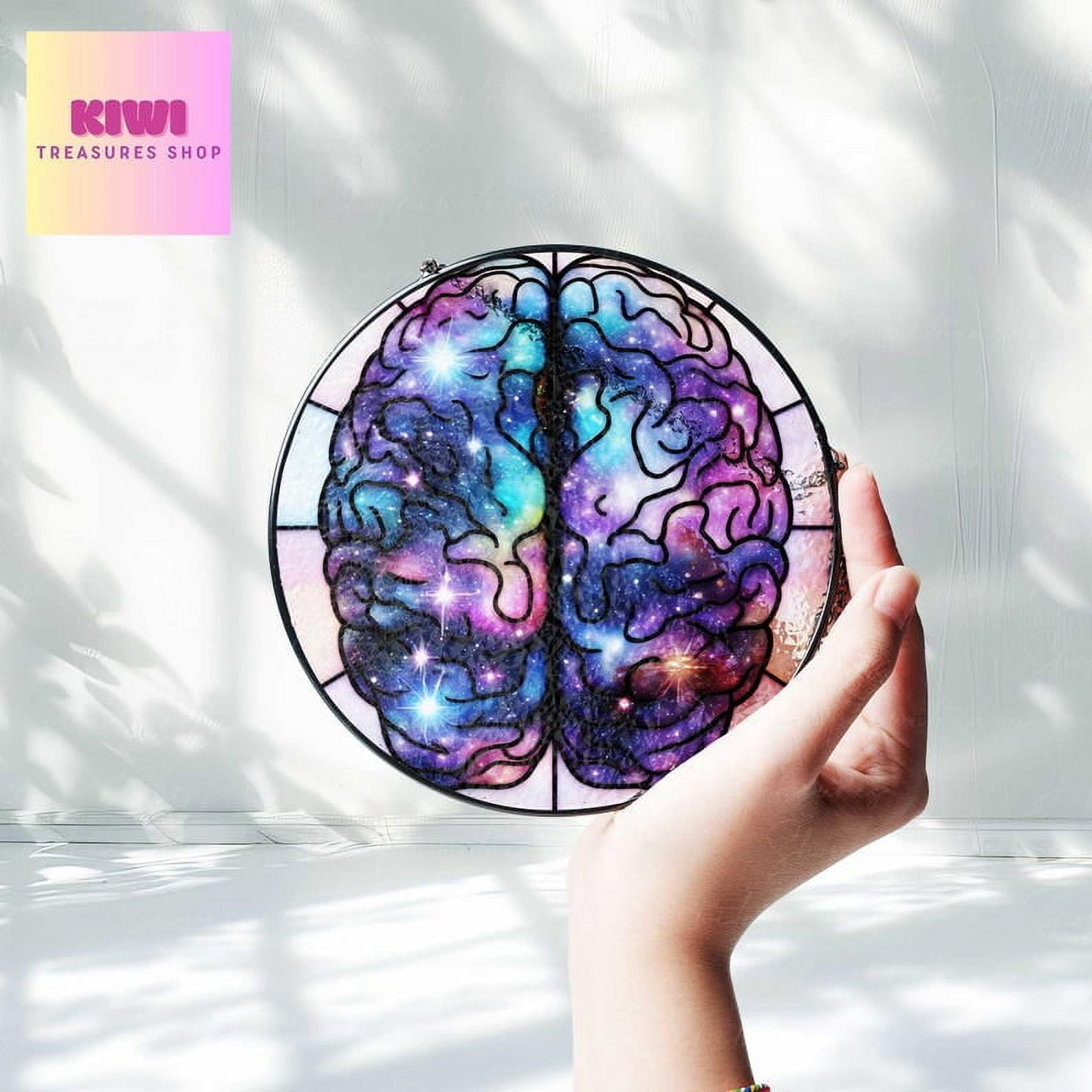 Anatomical brain Glass Suncatcher, Psycology Gift, perfect gift for ...