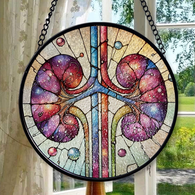 Anatomical kidneys Glass Suncatcher, perfect gift for Dialysis Nurse ...
