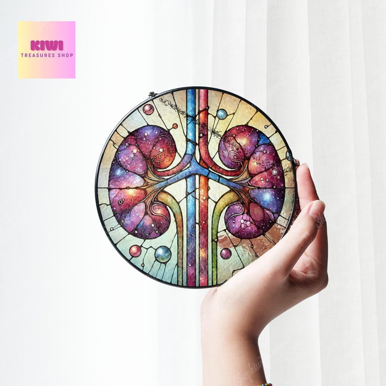 Anatomical kidneys Glass Suncatcher, perfect gift for Dialysis Nurse ...