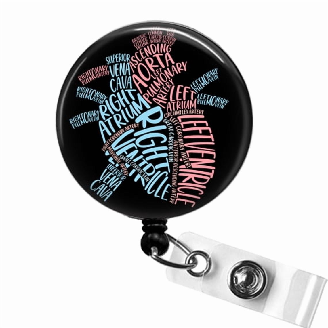 Anatomy of Heart Badge Reel, Cardiology ID Clip, Cardiac Nurse Gift ...