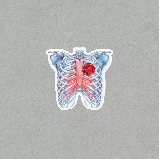 Anatomy Heart Ribcage Sticker - Watercolor Medical Illustration ...