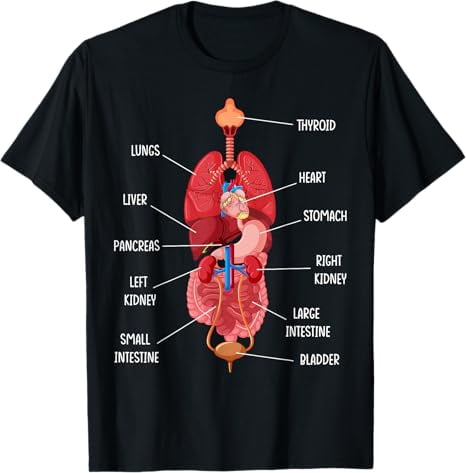 Anatomy Human Lungs Heart Organs Medical Anatomical Science T-Shirt ...