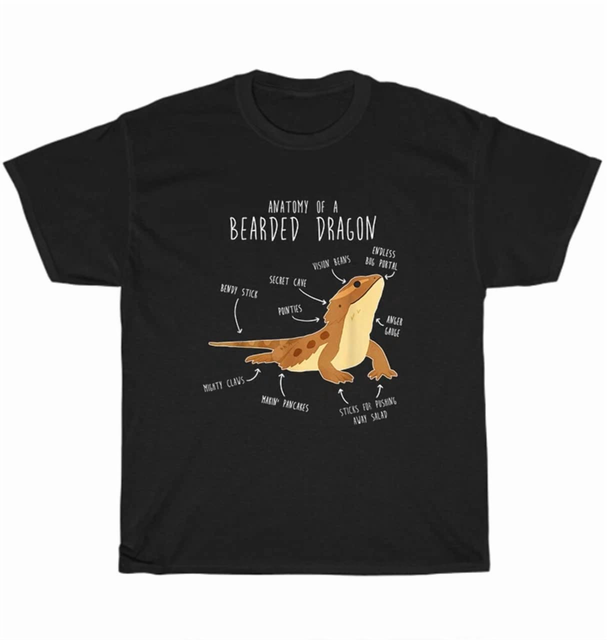 Anatomy Of A Bearded Dragon Pet Reptile Lizard Lover T-Shirt Unisex Tee ...