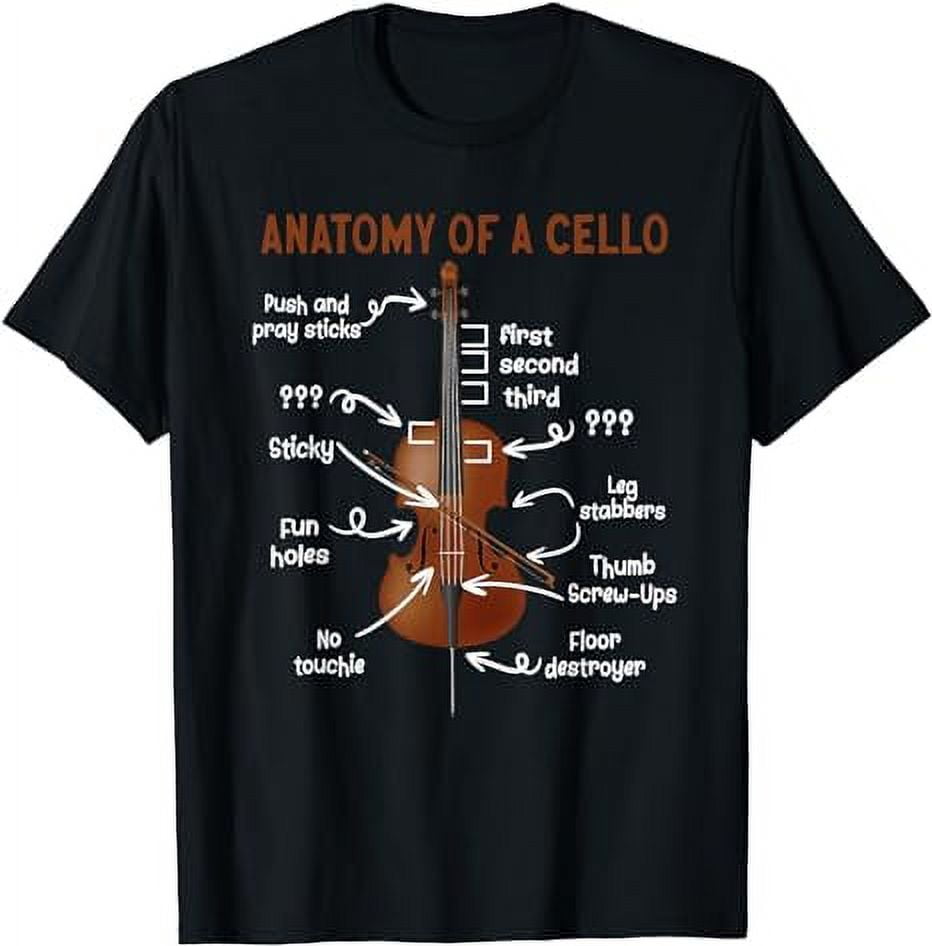 Anatomy Of A Cello Cellist Cello Lover Cello Player T-Shirt - Walmart.com