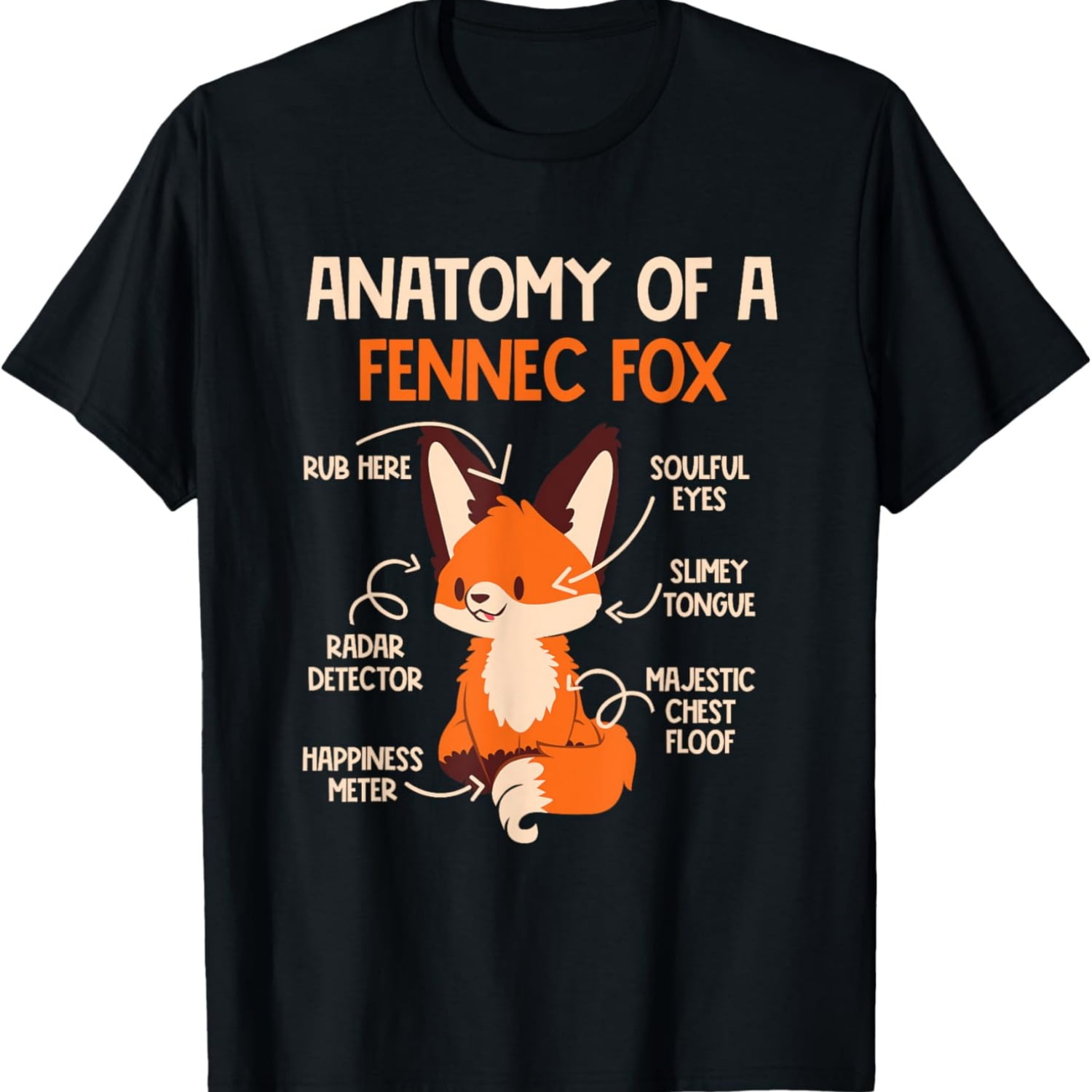 Anatomy Of A Fennec Fox Cute Fox Lover Fennec Foxes T-shtir - Walmart.com