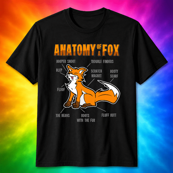 Anatomy Of A Fox Funny Furry Fursona Cute Kids Men Unisex T-Shirt S-5XL ...