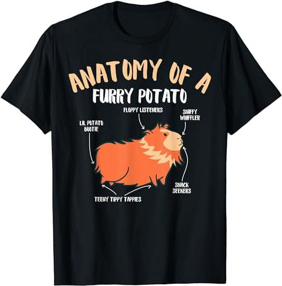 Anatomy Of A Furry Potato Guinea Pig Pet Rodent Animal T-Shirt - Walmart.com