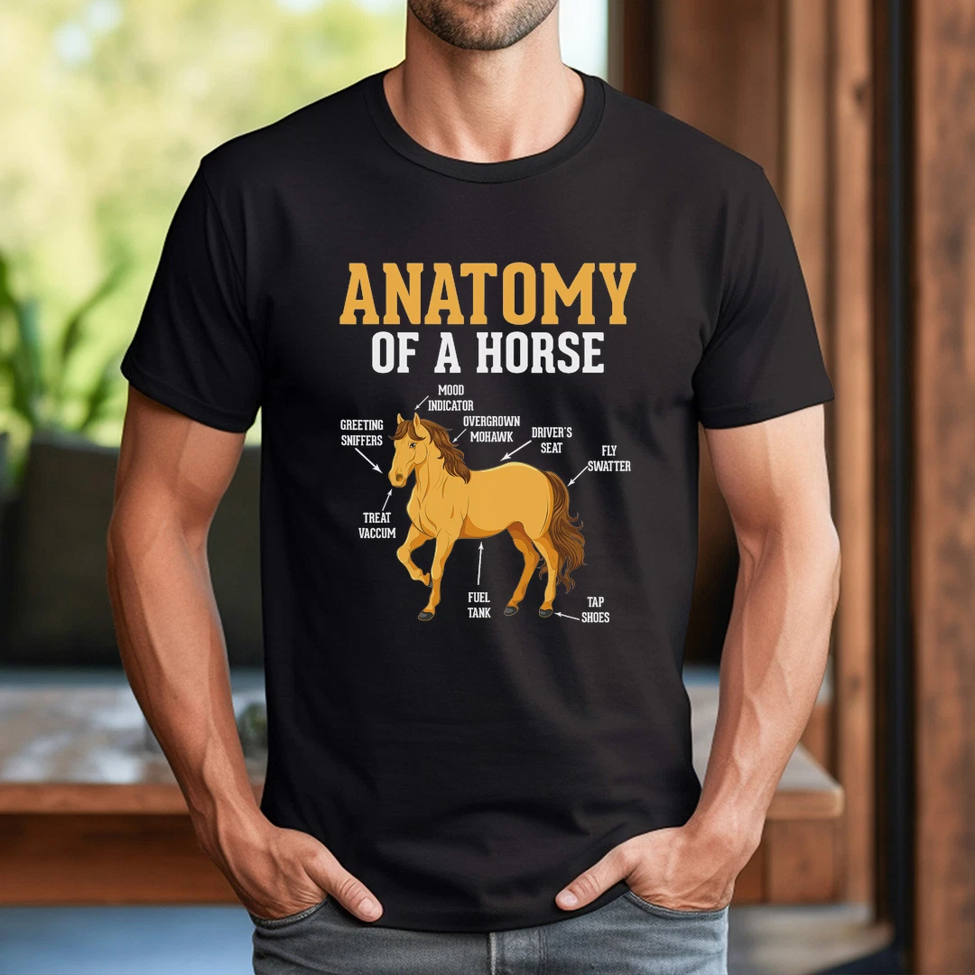 Anatomy Of A Horse Funny Equestrian Diagram Style Humor Unisex T-Shirt ...