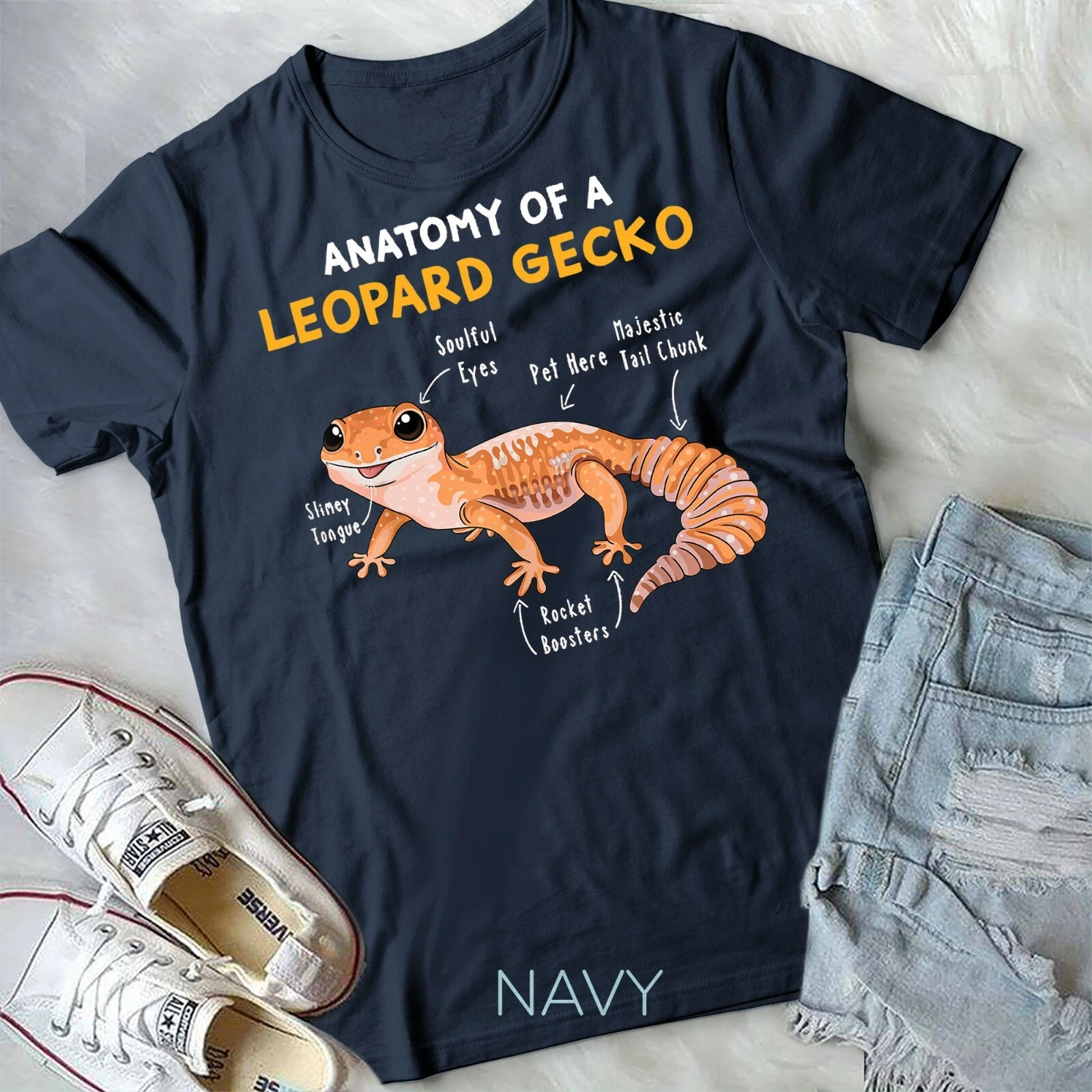Anatomy Of A Leopard Gecko, Funny Gecko Mom and Reptile Dad Themed ...