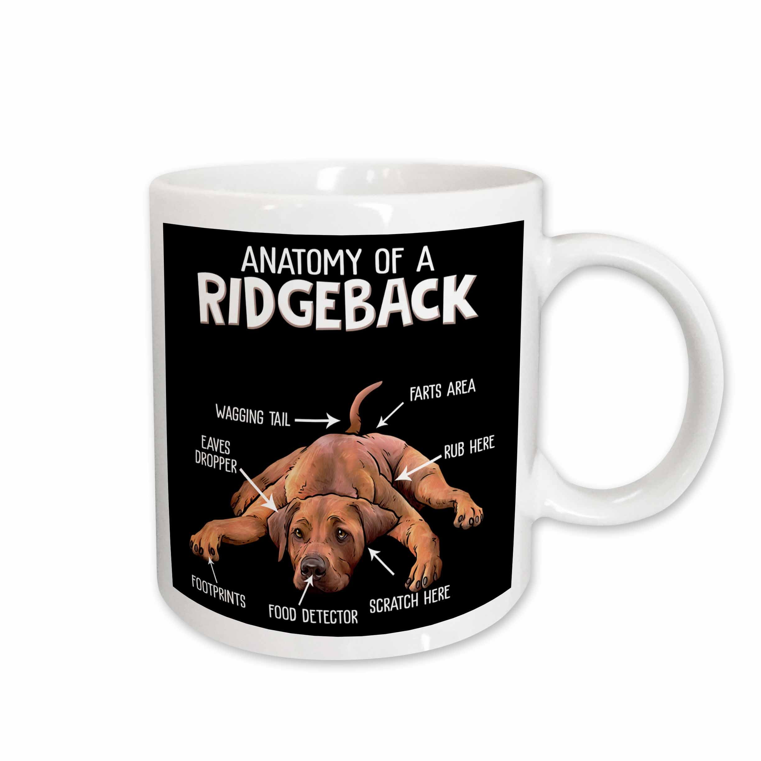 3drose, Anatomy of a Rhodesian Ridgeback Dog Pet Doglover, 15oz Mug ...