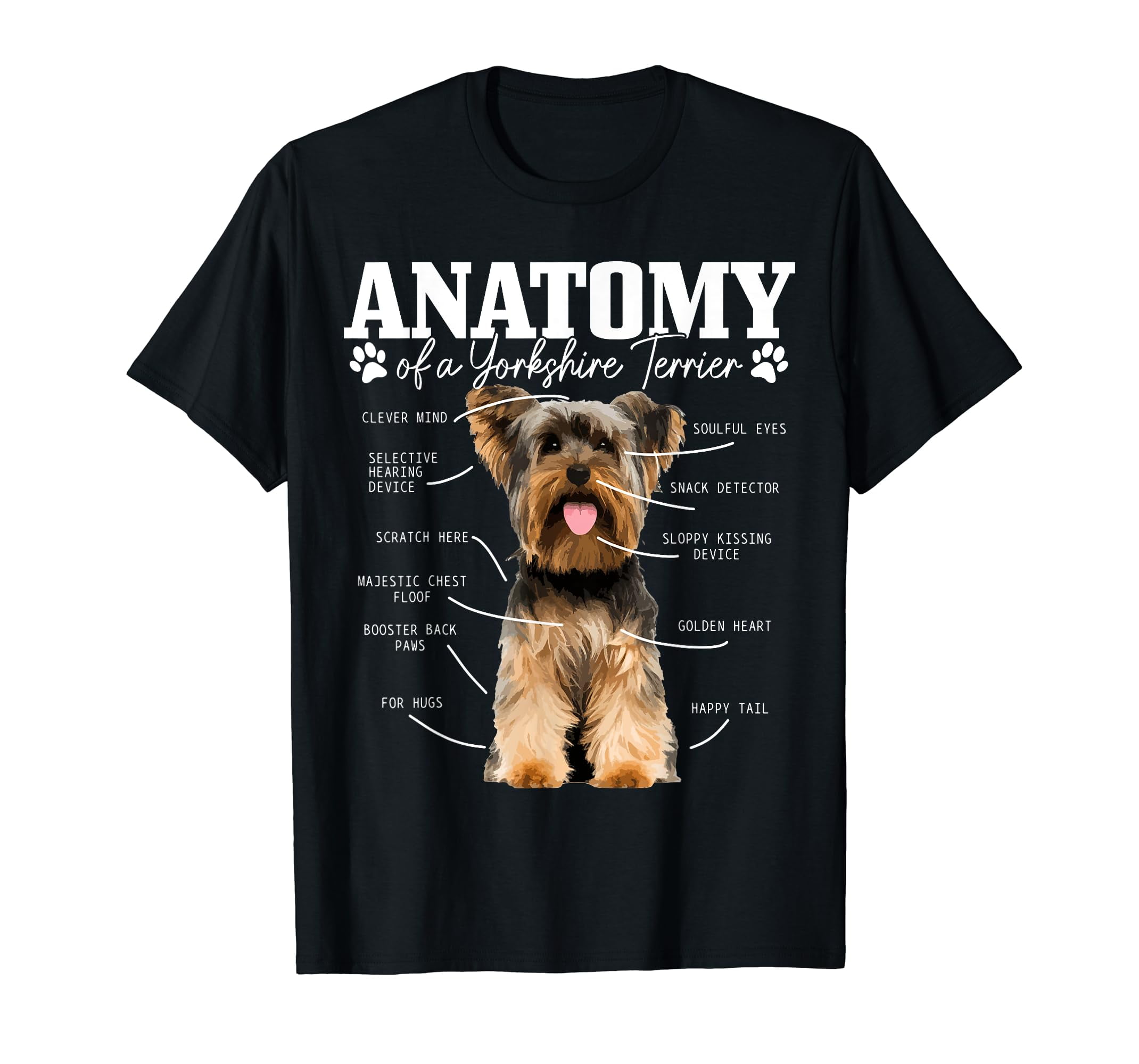 Anatomy Of A Yorkshire Terrier Funny Cute Dog Yorkie Mom Dad T-Shirt ...
