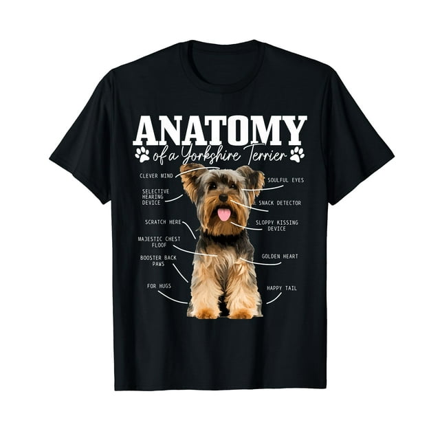 Anatomy Of A Yorkshire Terrier Funny Cute Dog Yorkie Mom Dad T-Shirt ...