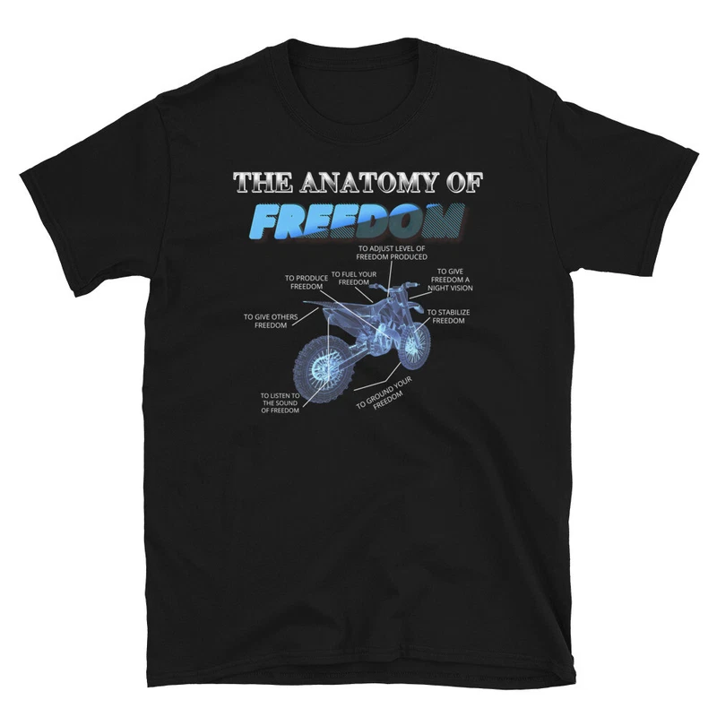 Anatomy Of Freedom Dirtbike Motorcycle Rider Graphic Novelty TShirt,for ...