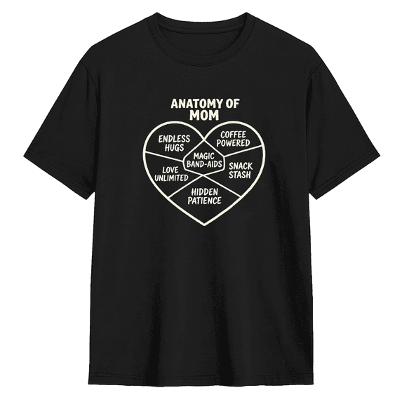 Anatomy Of Mom Heart Split Section Content Retro Graphic Tee for Women ...
