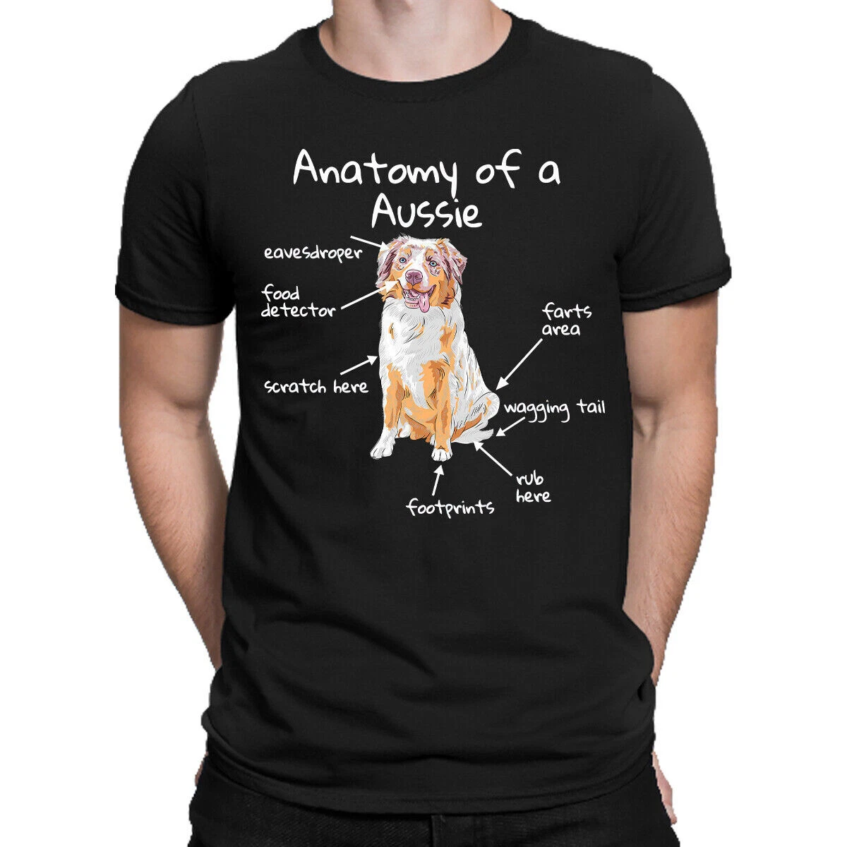 Anatomy Of a Aussie Dog Medical Science Biology Body Organs Mens T ...