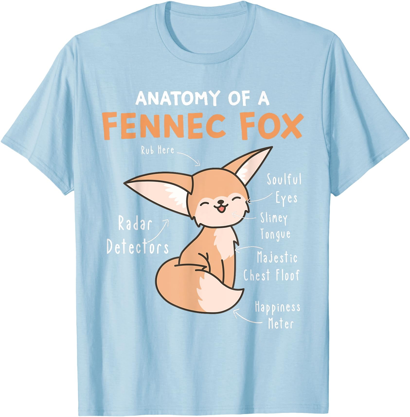 Anatomy Of a Fennec Fox Cute Fennec Fox Lover Gift Unisex T-Shirt for ...
