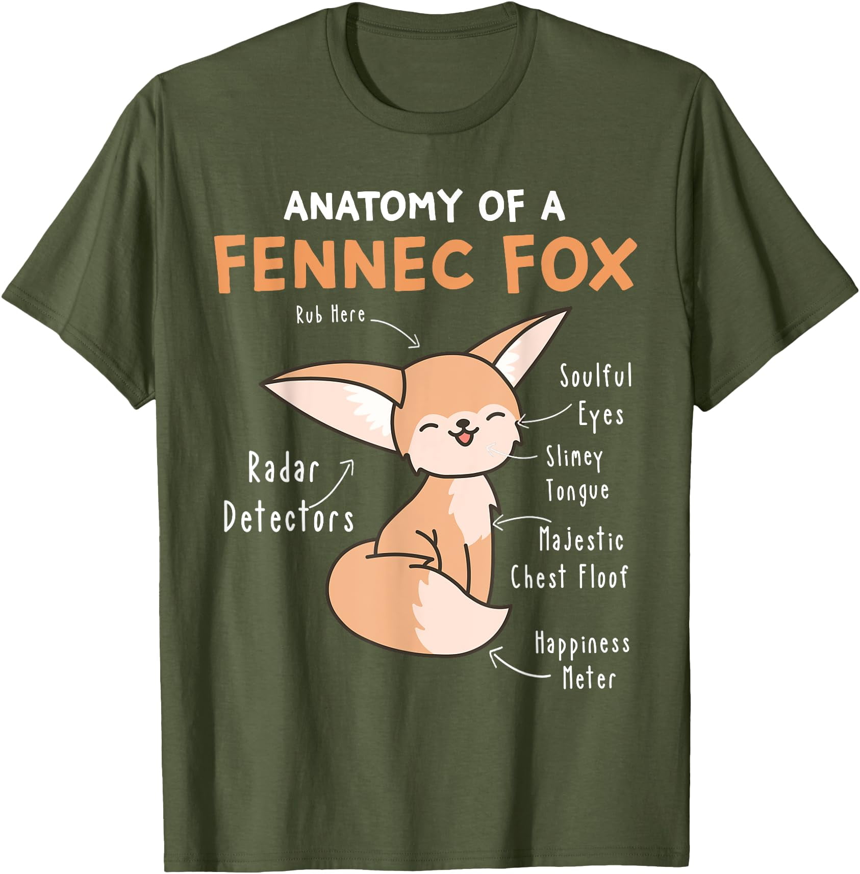 Anatomy Of a Fennec Fox Cute Fennec Fox Lover Gift Unisex T-Shirt for ...