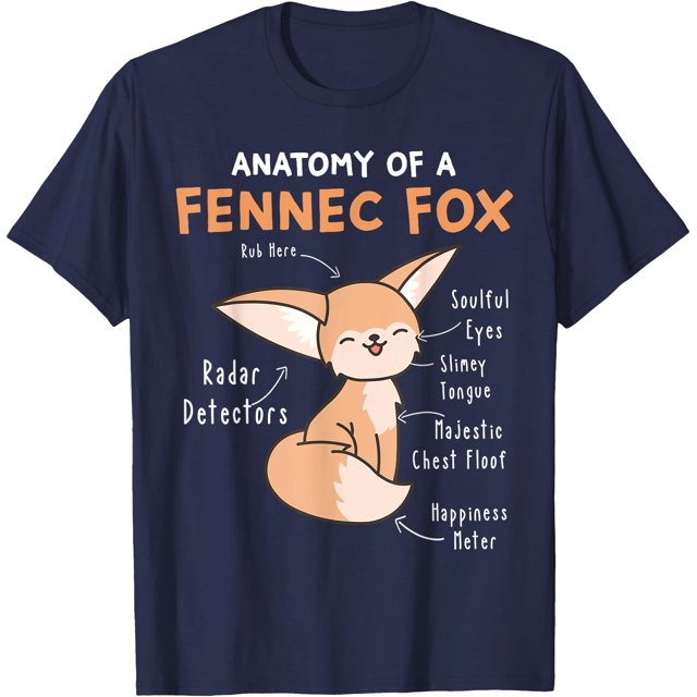 Anatomy Of a Fennec Fox Cute Fennec Fox Lover Gift Unisex T-Shirt for ...