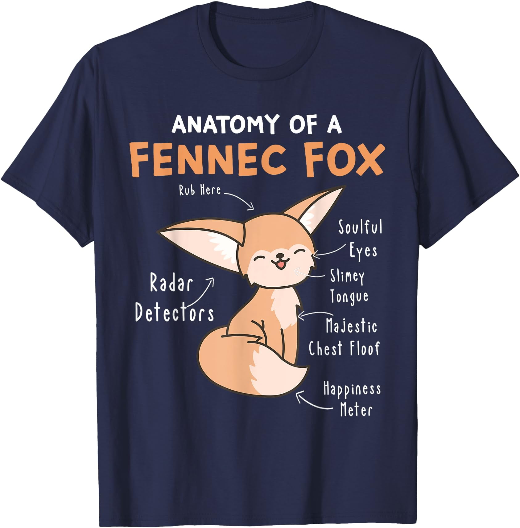 Anatomy Of a Fennec Fox Cute Fennec Fox Lover Gift Unisex T-Shirt for ...