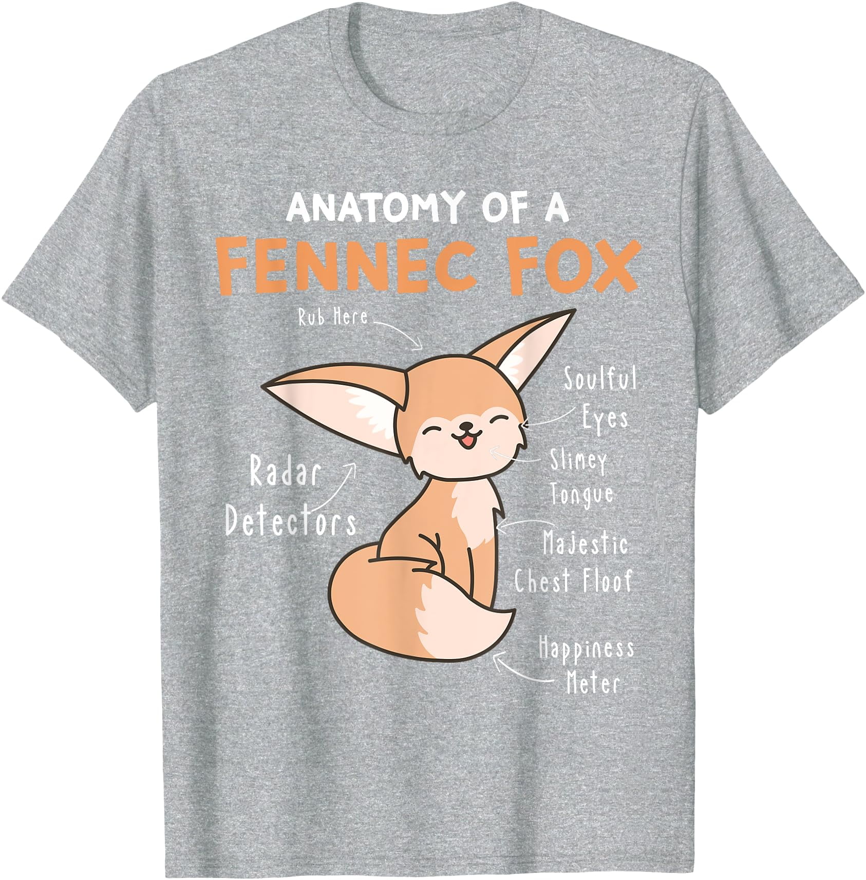 Anatomy Of a Fennec Fox Cute Fennec Fox Lover Gift Unisex T-Shirt for ...