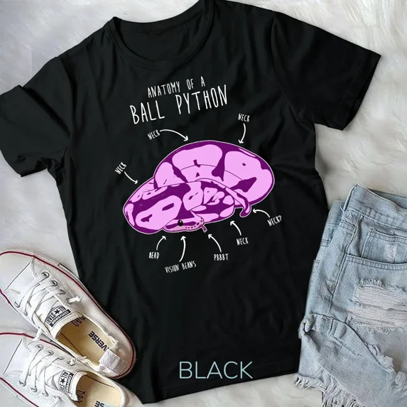 Anatomy of a Ball Python, Funny Pet Reptile Snake Lover Unisex T-shirt ...