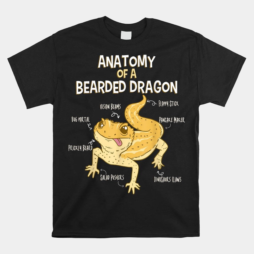 Anatomy of a Bearded Dragon Funny Pet Lizard Owner Gift Unisex T-Shirt ...
