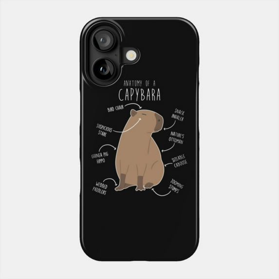 Anatomy of a Capybara Funny Diagram Phone Case for Apple iPhone 11-17 ...