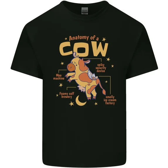 Anatomy of a Cow Funny Farming Agriculture Animal Chart Cotton Shirt ...