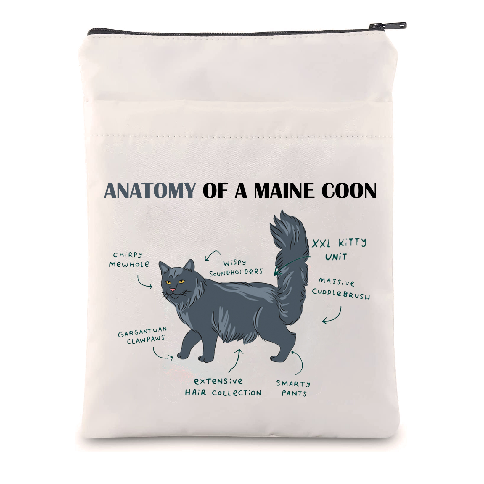 Anatomy of a Maine Coon Book Sleeve Cat and Book Lover Gifts Cat Print ...