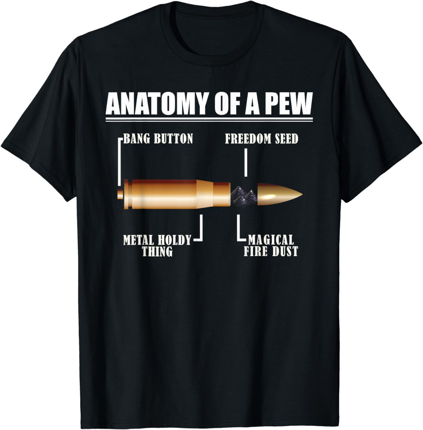 Anatomy of a Pew Tshirt Funny Bullet Shirt - Walmart.com