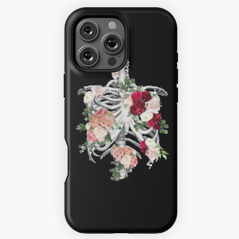 Anatomy ribcage rib cage roses bloom spring Phone Case for iPhone 16 15 ...