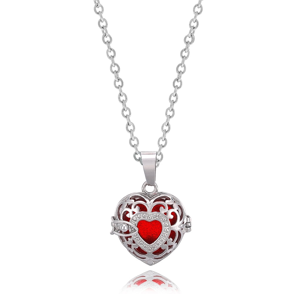 Anavia Heart Necklace Gift for Her Treasured Heart Aromatherapy Oil ...