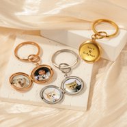 Anavia Personalized Photo Keychain Custom Engraved Birth Flower Picture ...