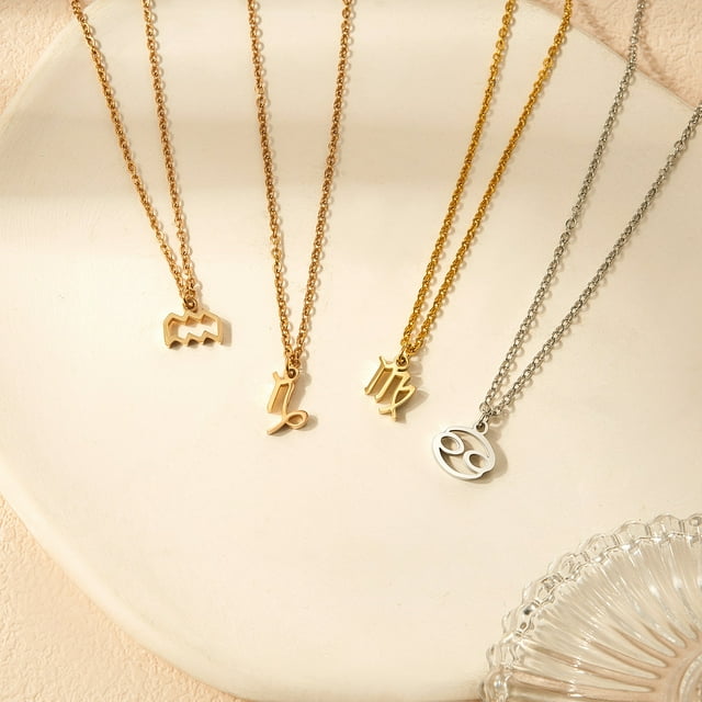 Anavia Zodiac Necklace, Constellation Pendant Necklace, Astrology ...