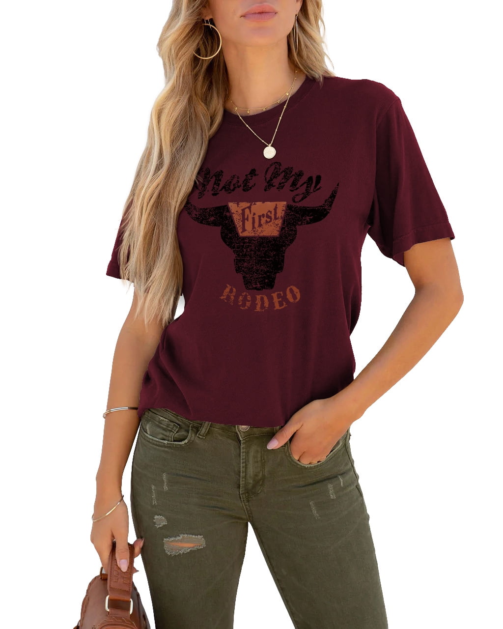 Anbech 80s RODEO T-Shirt for Women Vintage Not My First RODEO Graphic ...