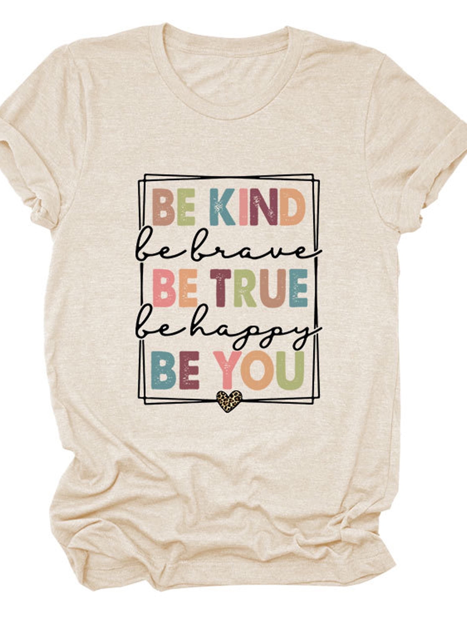 Anbech Be Kind Women Shirt Letter Graphic Tshirt Inspirational Summer ...