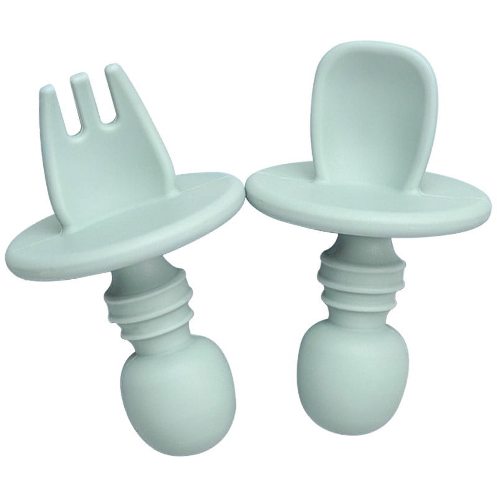 Anbech Toddler Utensils: Forks & Spoons, Baby Led Weaning, Silicone ...