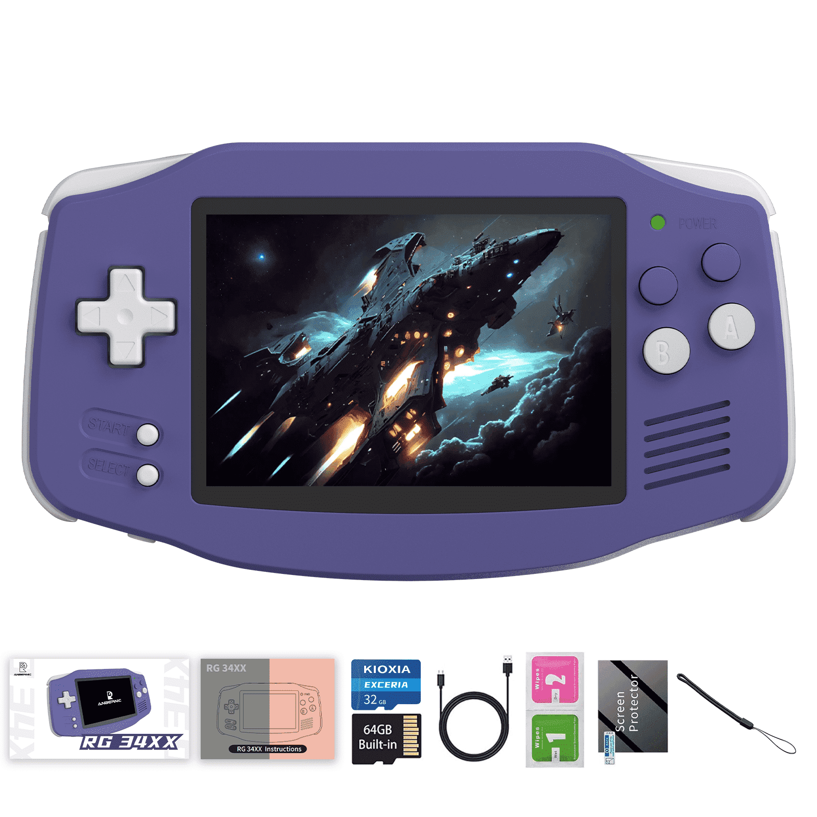 Anbernic RG34XX Handheld Game Console, 3.4 Inch IPS Screen, 3500mAh ...