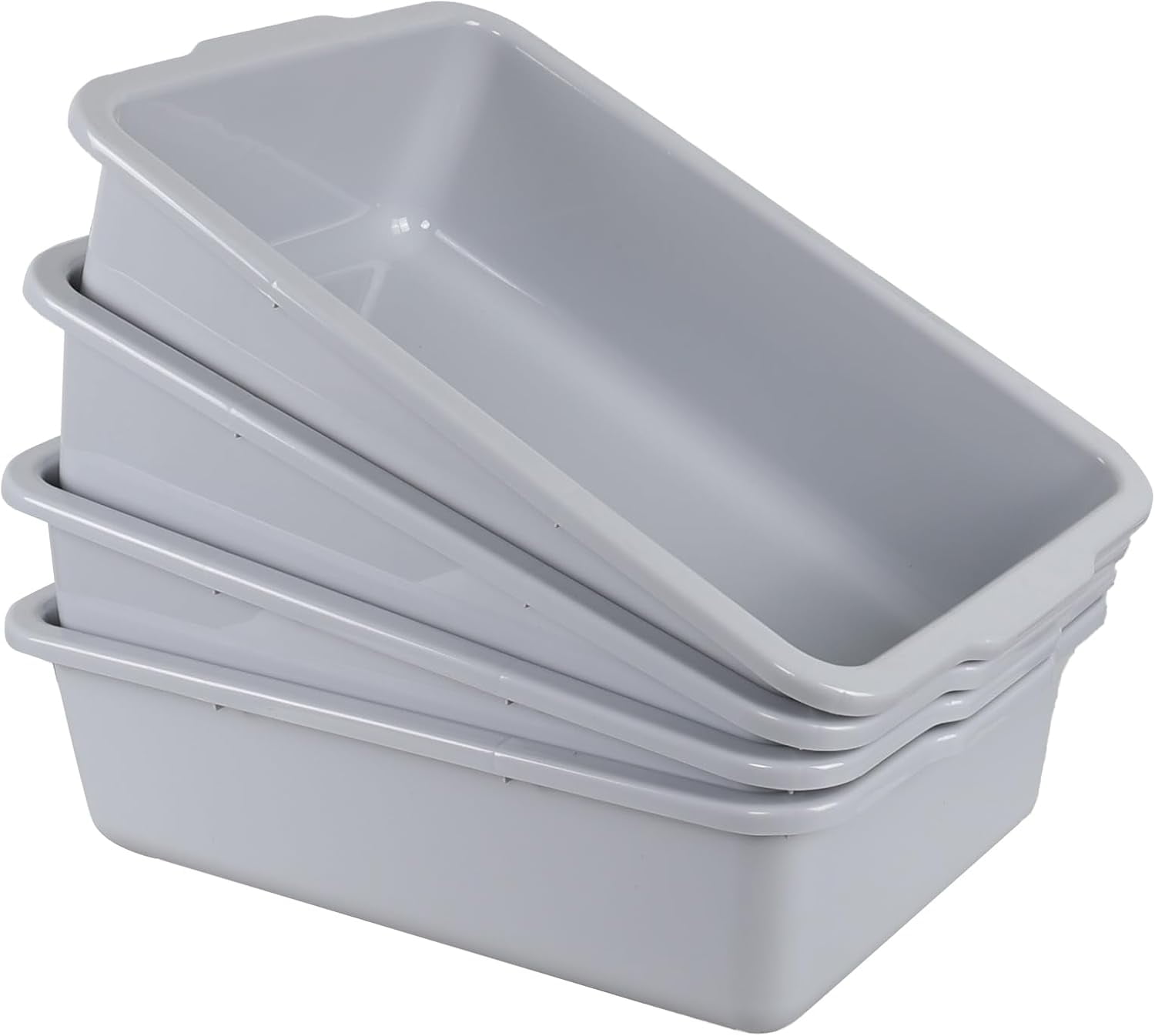Anbers 4-Pack 32 L Plastic Commercial Bus Tub Box, Large Bus Tubs ...