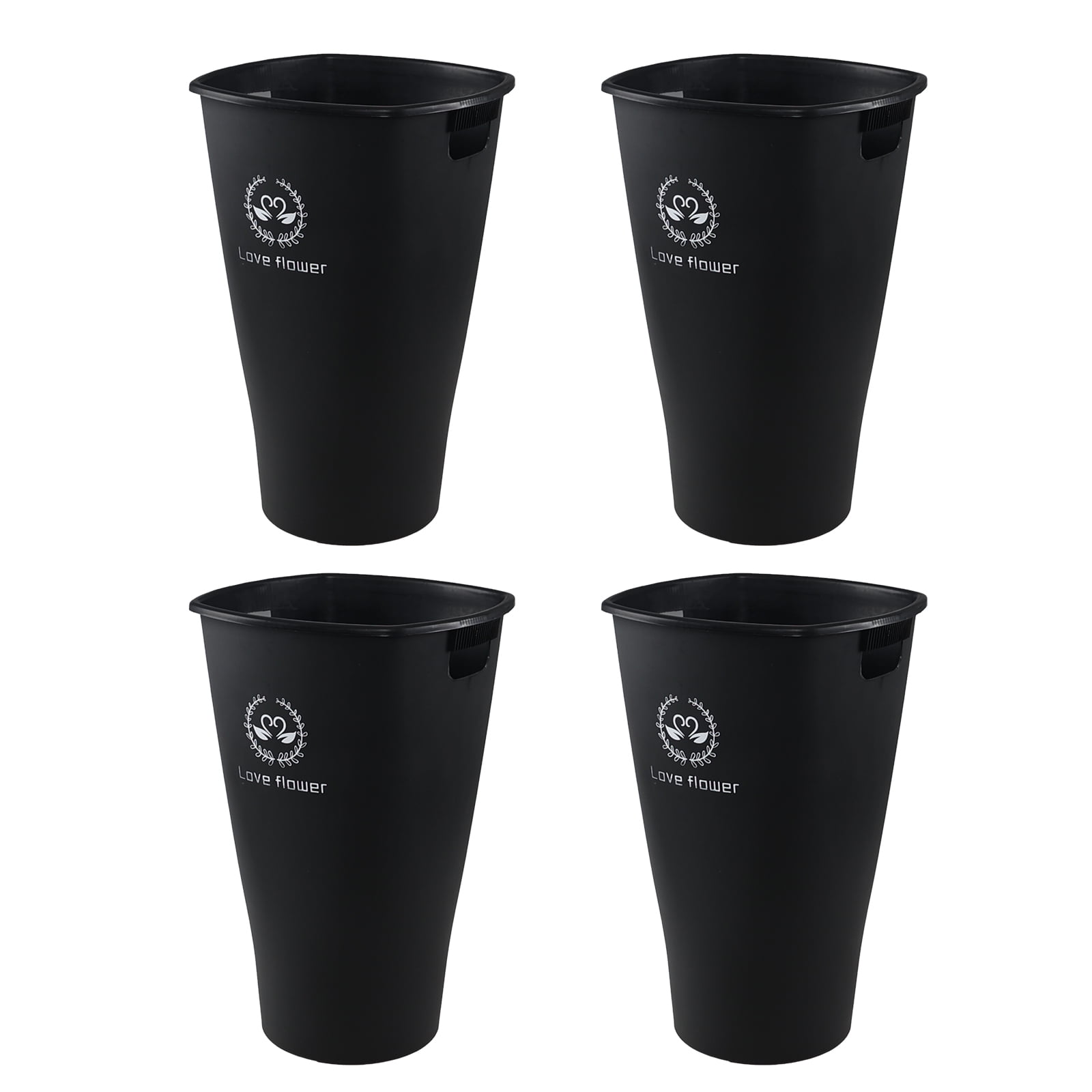 Anbers 4 Pack Large Black Flower Buckets, 20-Inch Tall Plastic Floral ...